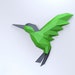 Hummingbird Paper Craft, Origami, Make Your Own Low Poly Bird on Fly ...