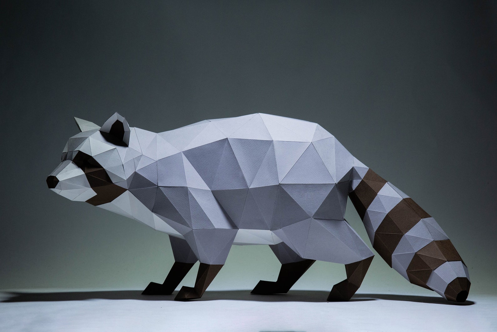Racoon Paper Craft, Digital Template, Origami, PDF Download DIY, Low ...