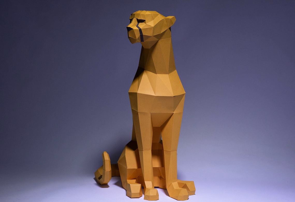 Cheetah Paper Craft Digital Template Origami PDF Download - Etsy
