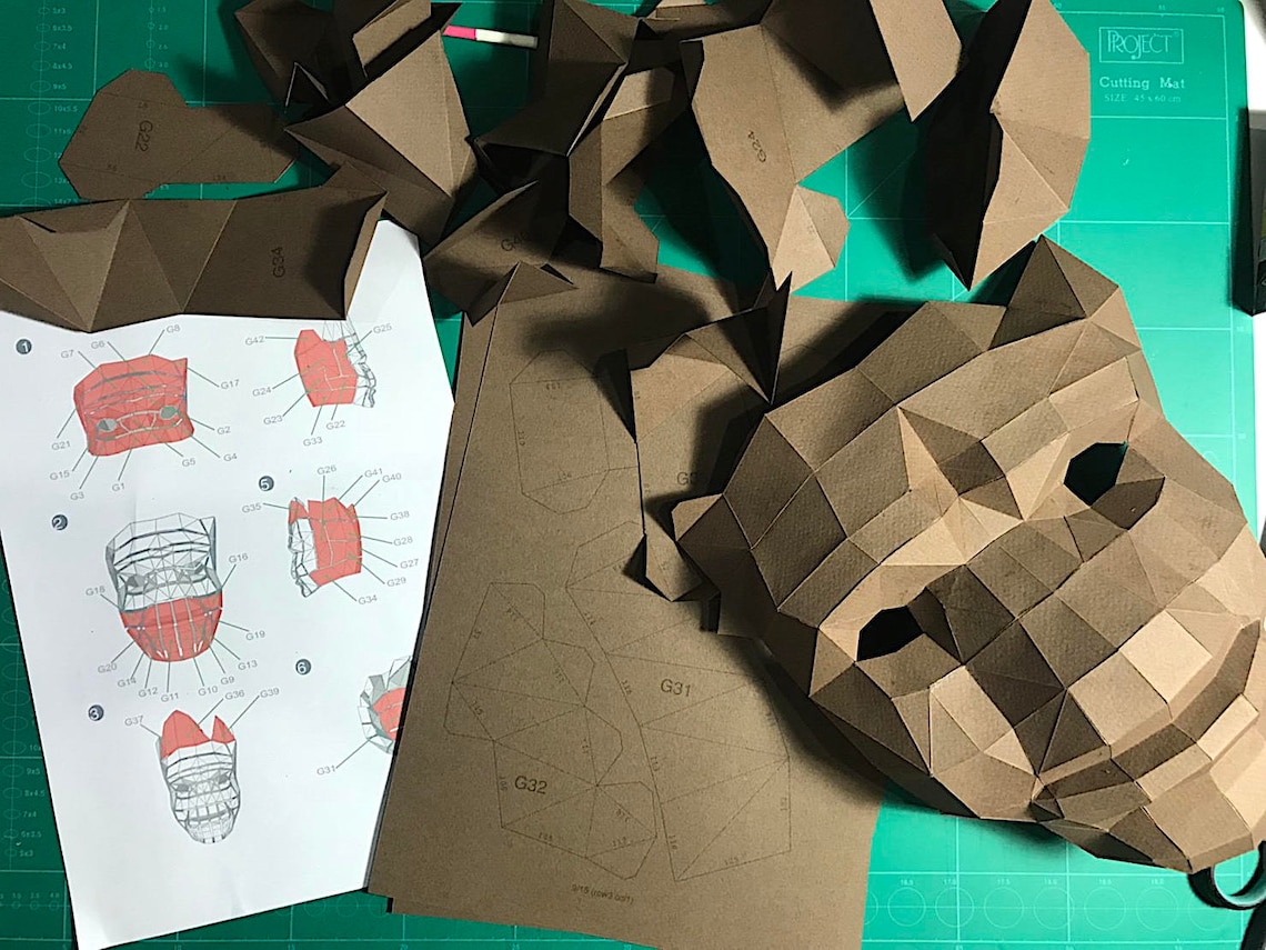 Groot Mask Paper Craft Digital Template Origami PDF - Etsy