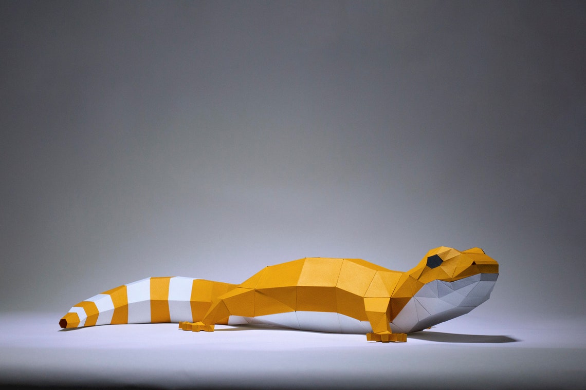 Leopard Gecko Paper Craft Digital Template Origami PDF - Etsy