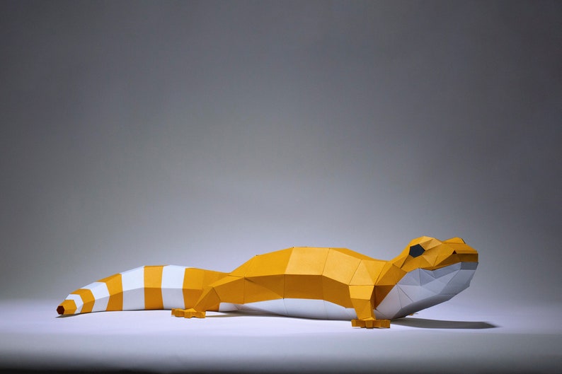 Leopard Gecko Paper Craft Digital Template Origami PDF - Etsy