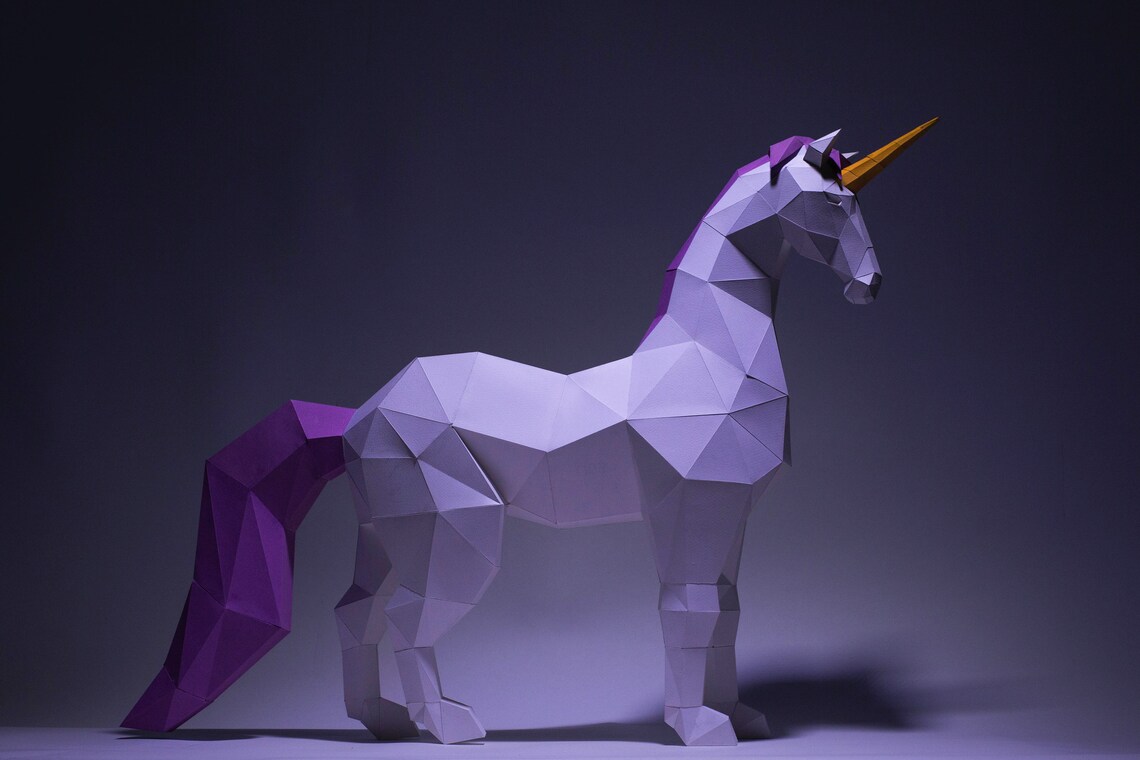 Unicorn Paper Craft Digital Template Origami PDF Download - Etsy