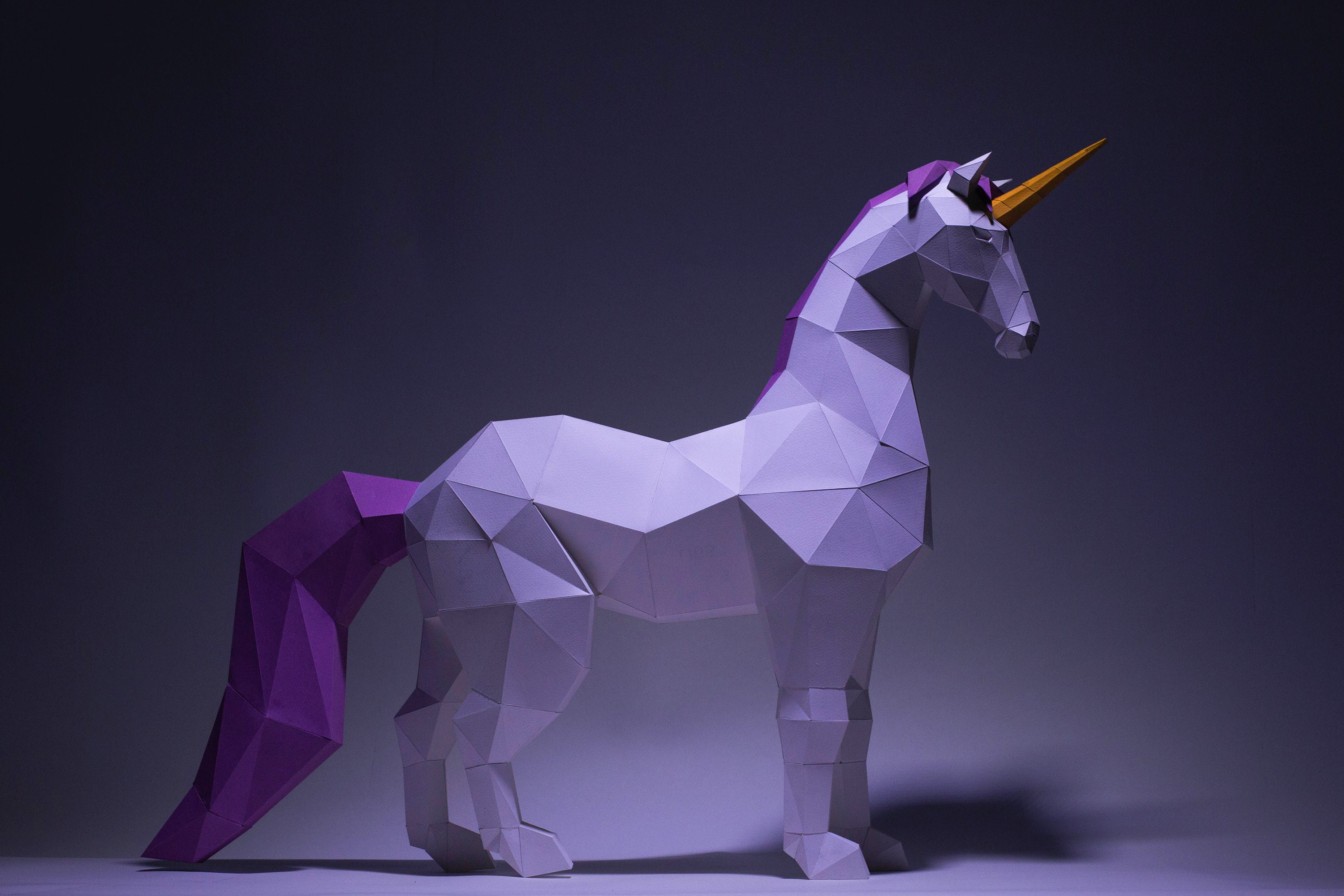 Unicorn Paper Craft, Digital Template, Origami, PDF Download DIY, Low ...