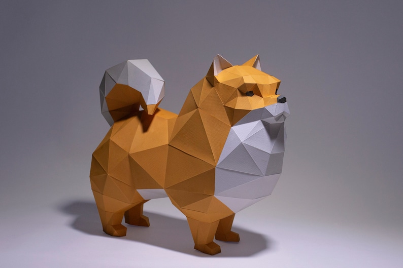 Pomeranian Dog Paper Craft Digital Template Origami PDF - Etsy