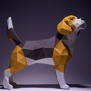 Beagle Dog Paper Craft, Digital Template, Origami, PDF Download DIY ...