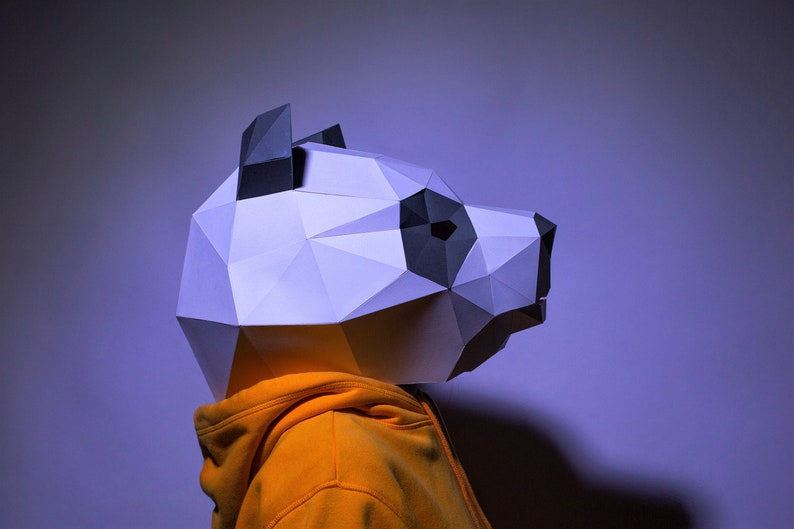 Panda Mask Papercraft Mask Template Origami PDF Download | Etsy