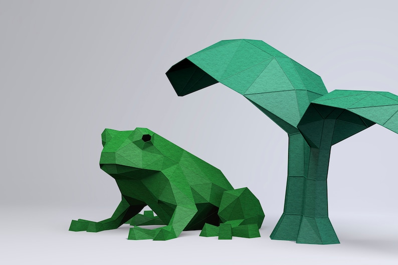 Frog Digital Template, Frog PDF Paper Craft, Frog Origami, Frog Model ...