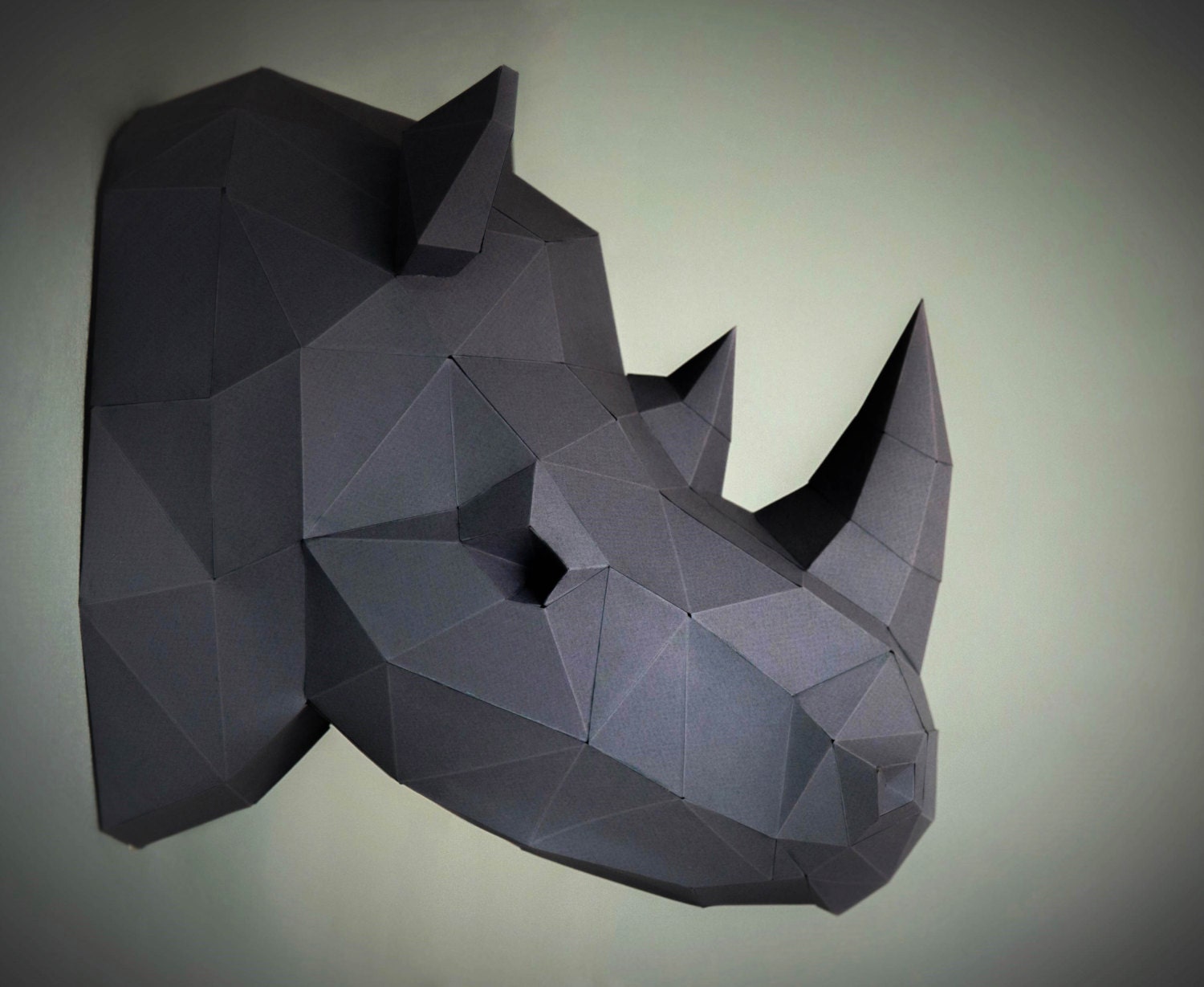 Rhino Head Wall Paper Craft Digital Template Origami PDF | Etsy