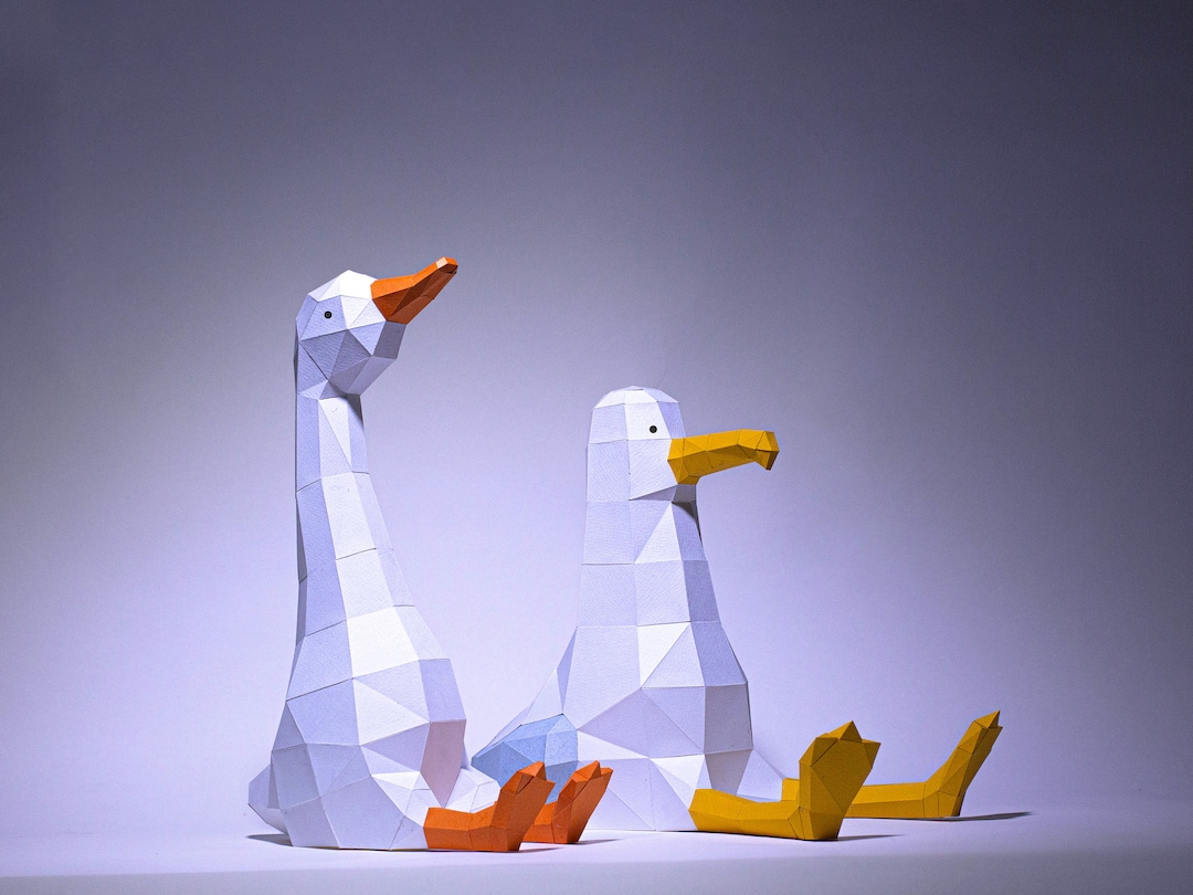 Goose Sit and Seagull Sit Paper Craft, Digital Template, Origami, PDF ...