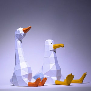 Goose Sit and Seagull Sit Paper Craft, Digital Template, Origami, PDF ...