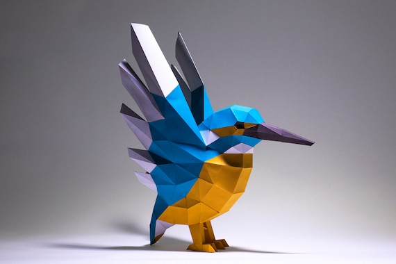 King Fisher Bird 2 Paper Craft Digital Template Origami PDF - Etsy ...
