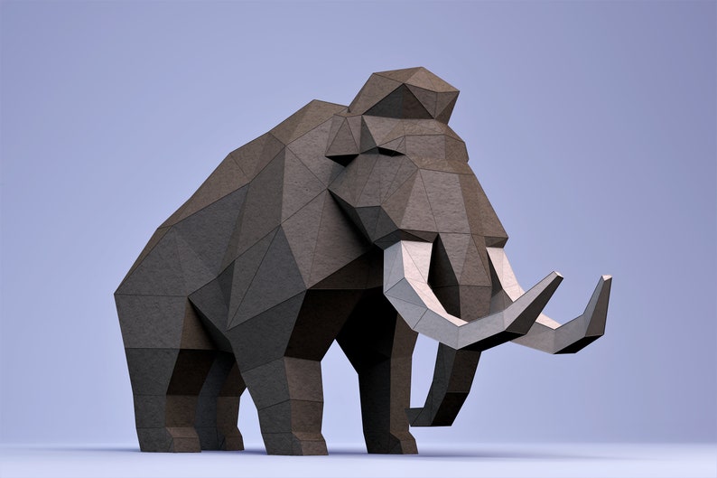 Mammoth Paper Craft, Digital Template, Origami, PDF Download DIY, Low ...
