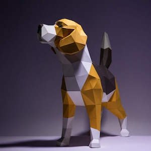 Beagle Dog Paper Craft, Digital Template, Origami, PDF Download DIY ...