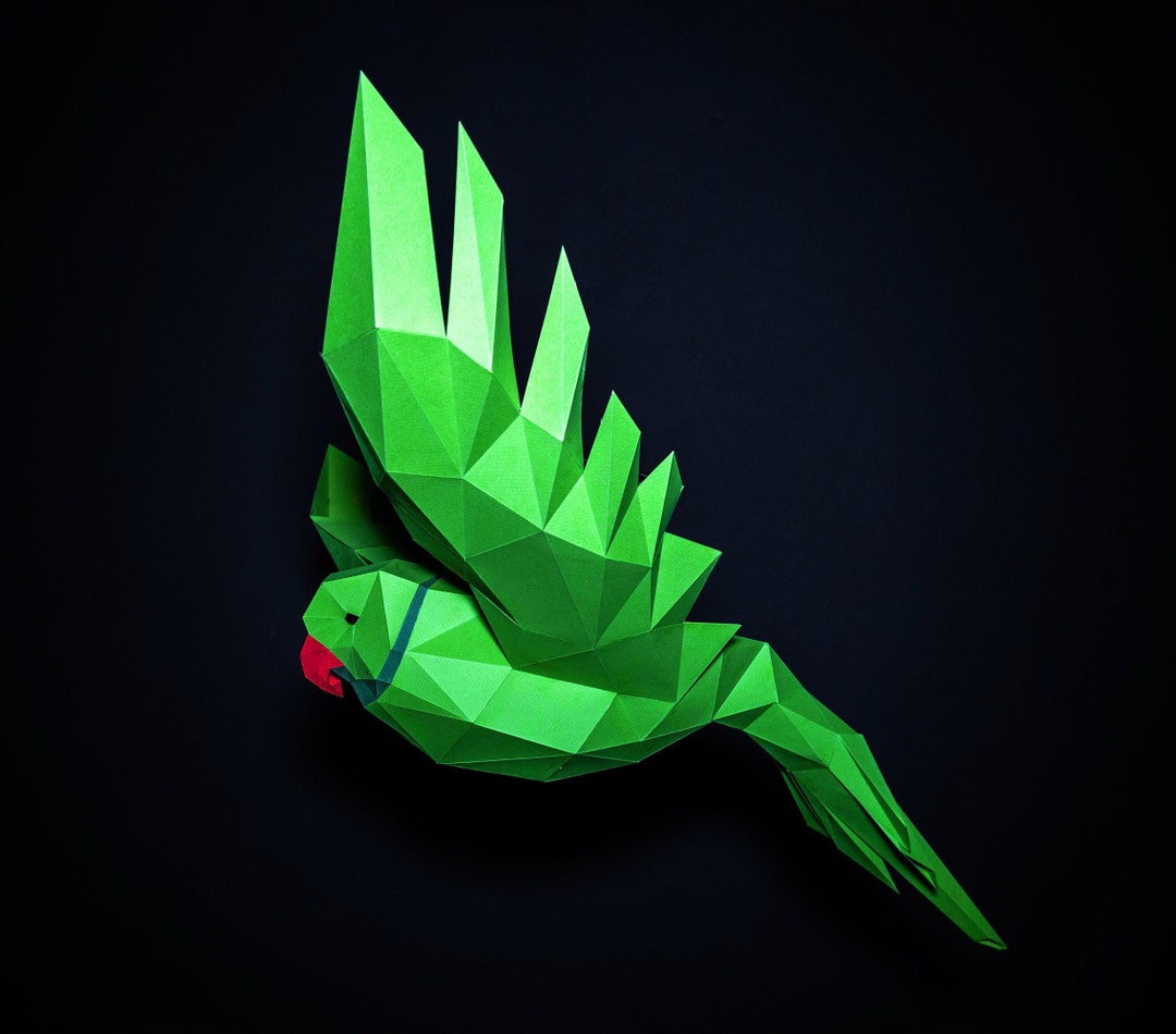 Parrot Flying Paper Craft, Digital Template, Origami, PDF Download DIY ...