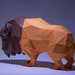 Bison Paper Craft, Digital Template, Origami, PDF Download DIY, Low ...