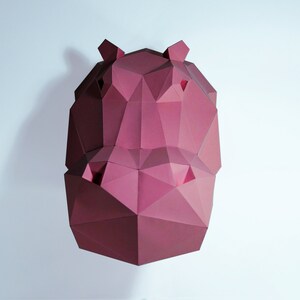 Hippo Head Paper Craft, Digital Template, Origami, PDF Download DIY ...