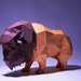 Bison Paper Craft, Digital Template, Origami, PDF Download DIY, Low ...