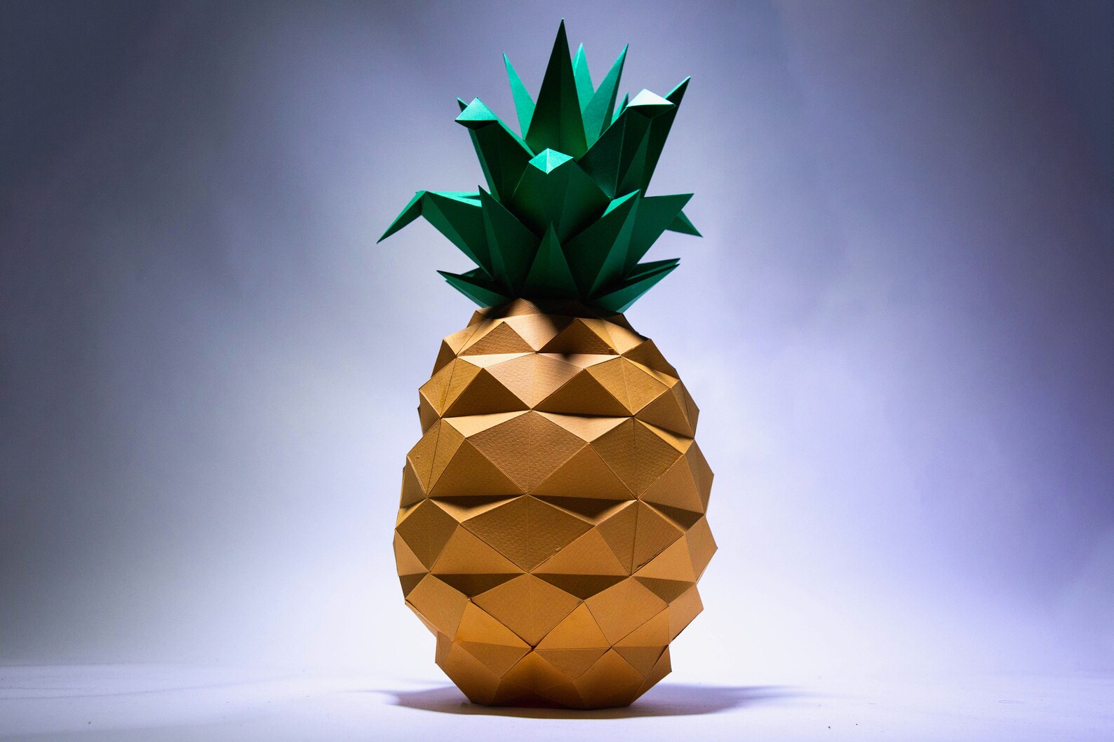 Pineapple Paper Craft, Digital Template, Origami, PDF Download DIY, Low ...