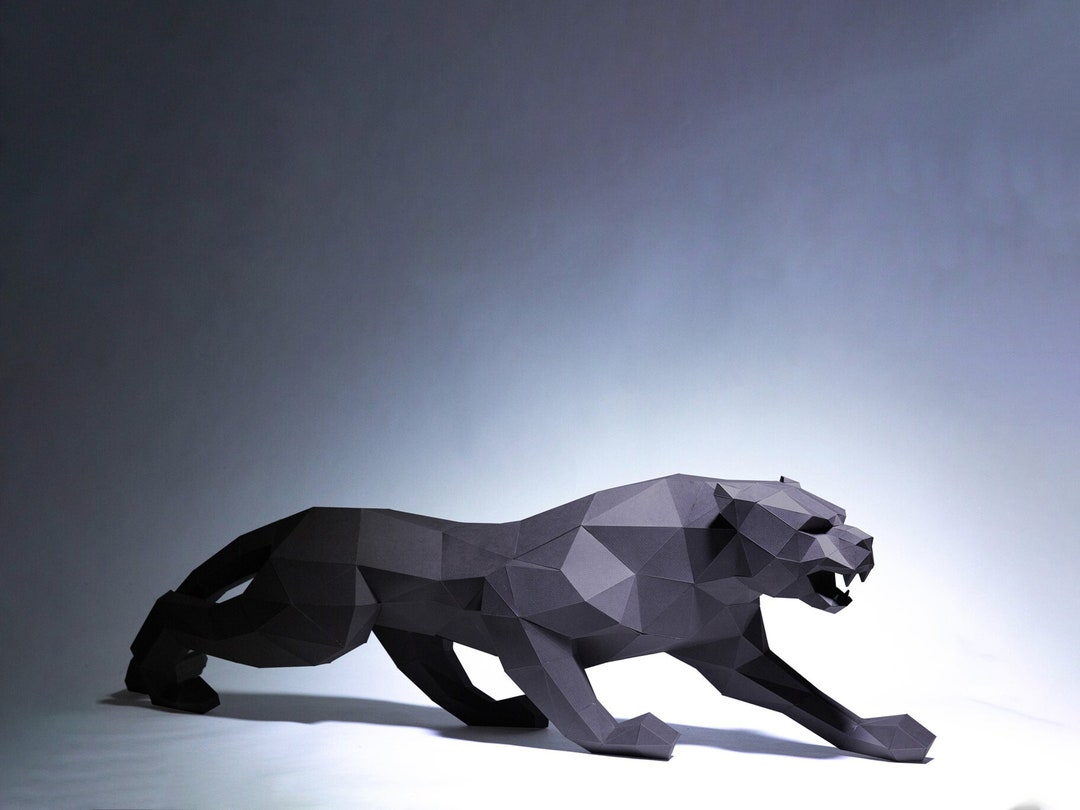 Angry Black Panther Paper Craft, Digital Template, Origami, PDF ...