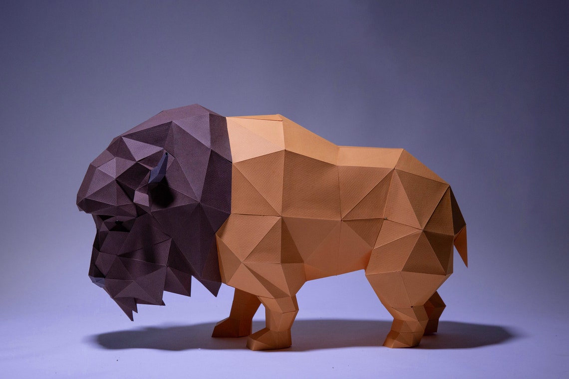 Bison Paper Craft Digital Template Origami PDF Download - Etsy UK