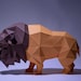 Bison Paper Craft, Digital Template, Origami, PDF Download DIY, Low ...