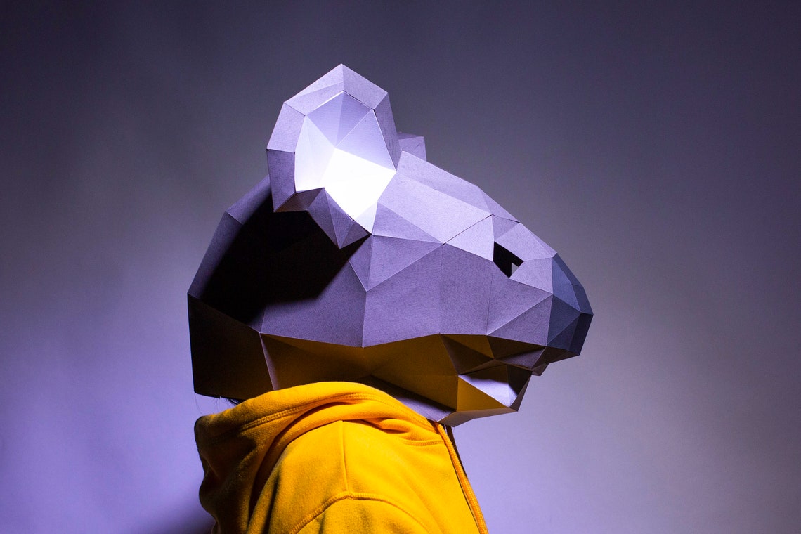 Koala Mask Papercraft Mask Template Origami PDF Download | Etsy