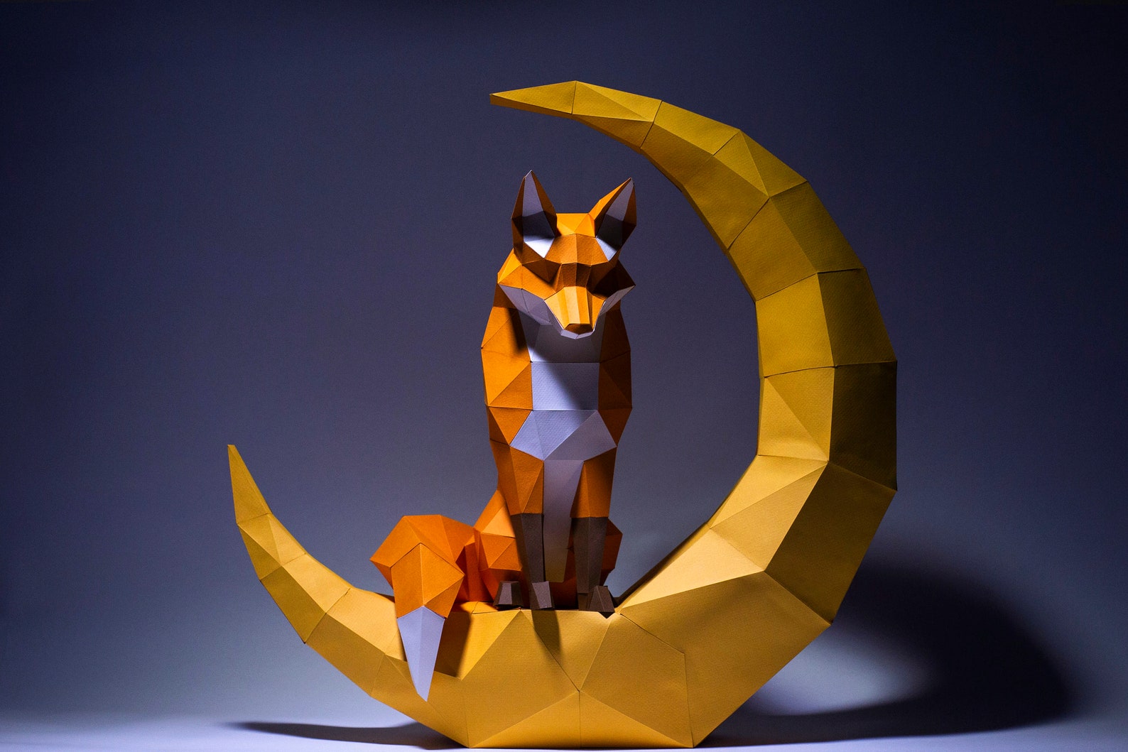 Moon Fox Paper Craft Digital Template Origami PDF Download - Etsy