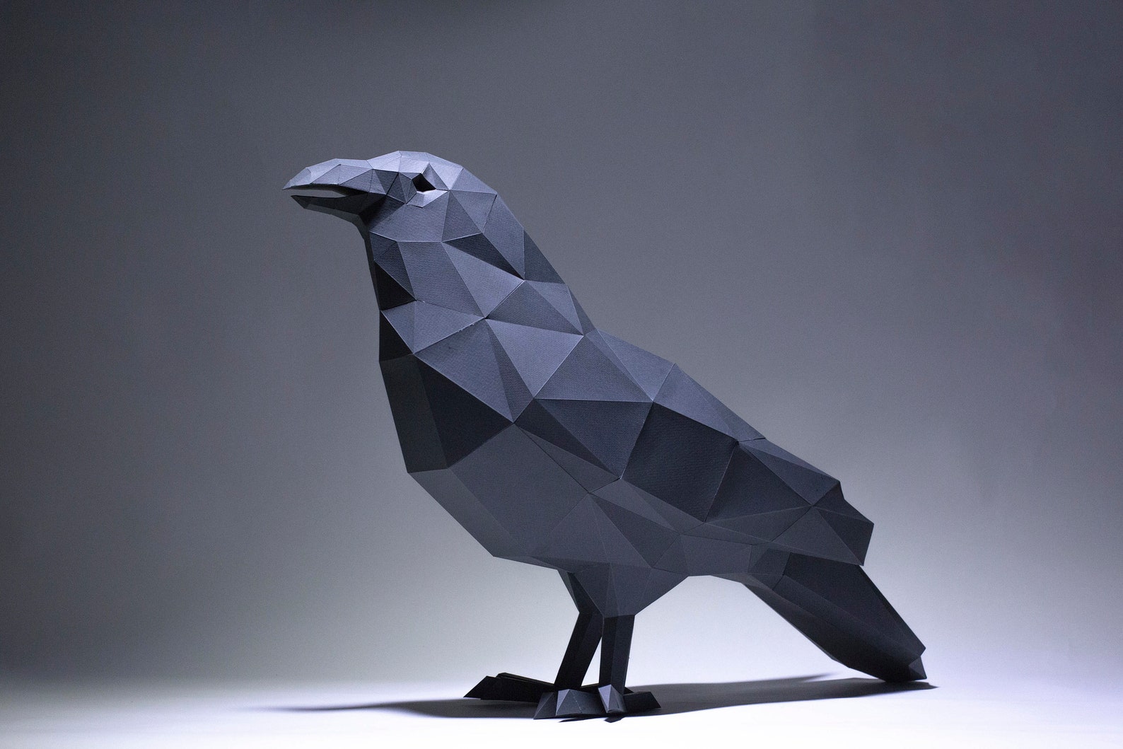 Crow Papercraft Raven Diy Paper Statue Crow 3D Low Poly DIY - Etsy