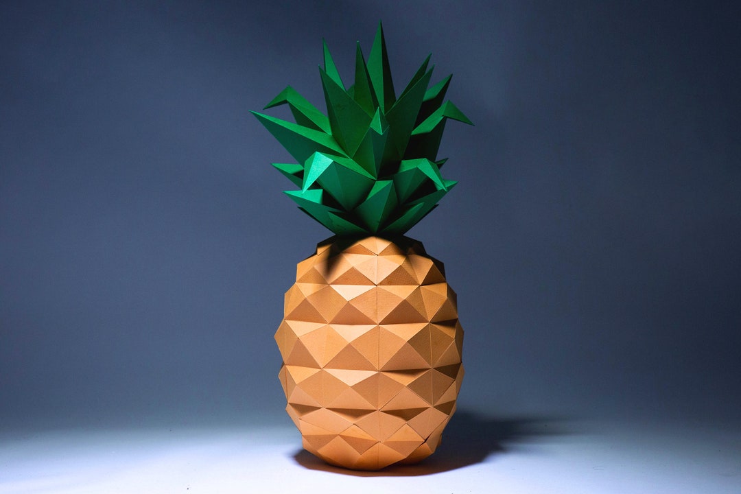 Pineapple Paper Craft, Digital Template, Origami, PDF Download DIY, Low ...