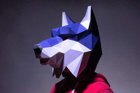 Wolf Mask Werewolf Paper Mask Halloween Maskwerewolf - Etsy