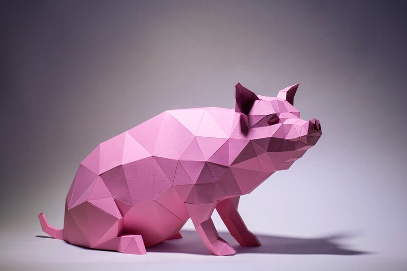 Pig Paper Craft Digital Template Origami PDF Download DIY - Etsy