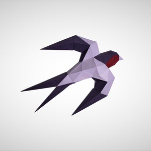 Swallows Wall Paper Craft, Digital Template, Origami, PDF Download DIY ...