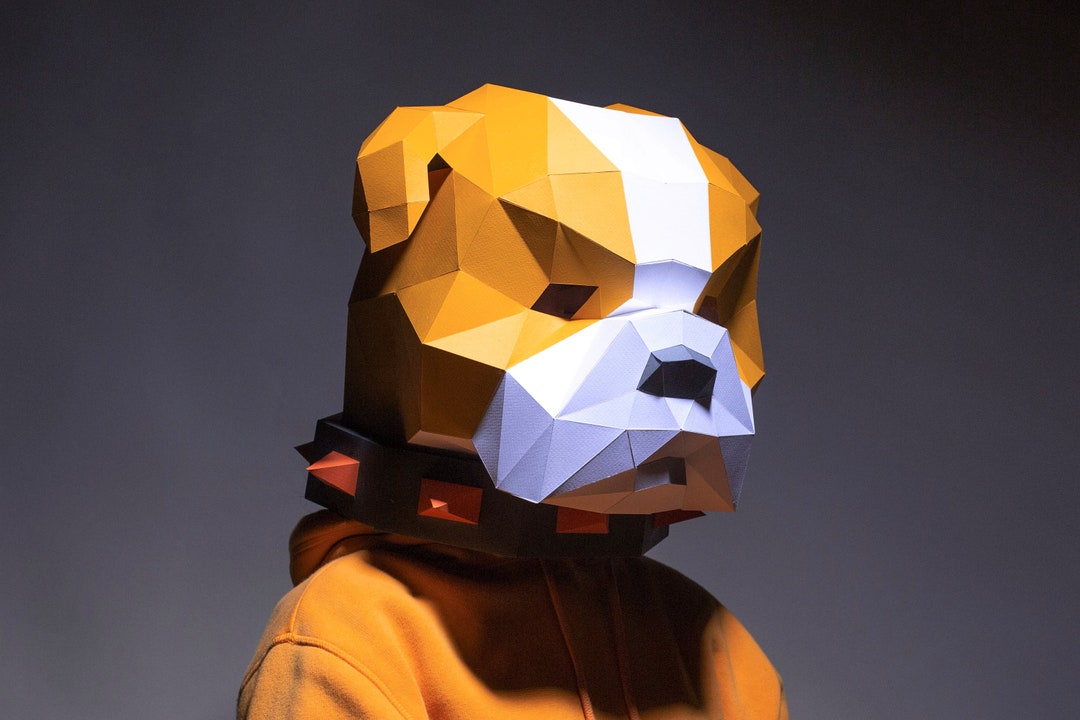 Bull Dog Mask, Mask Paper Craft, Digital Template, Origami, PDF ...