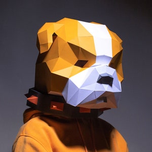Bull Dog Mask, Mask Paper Craft, Digital Template, Origami, PDF ...