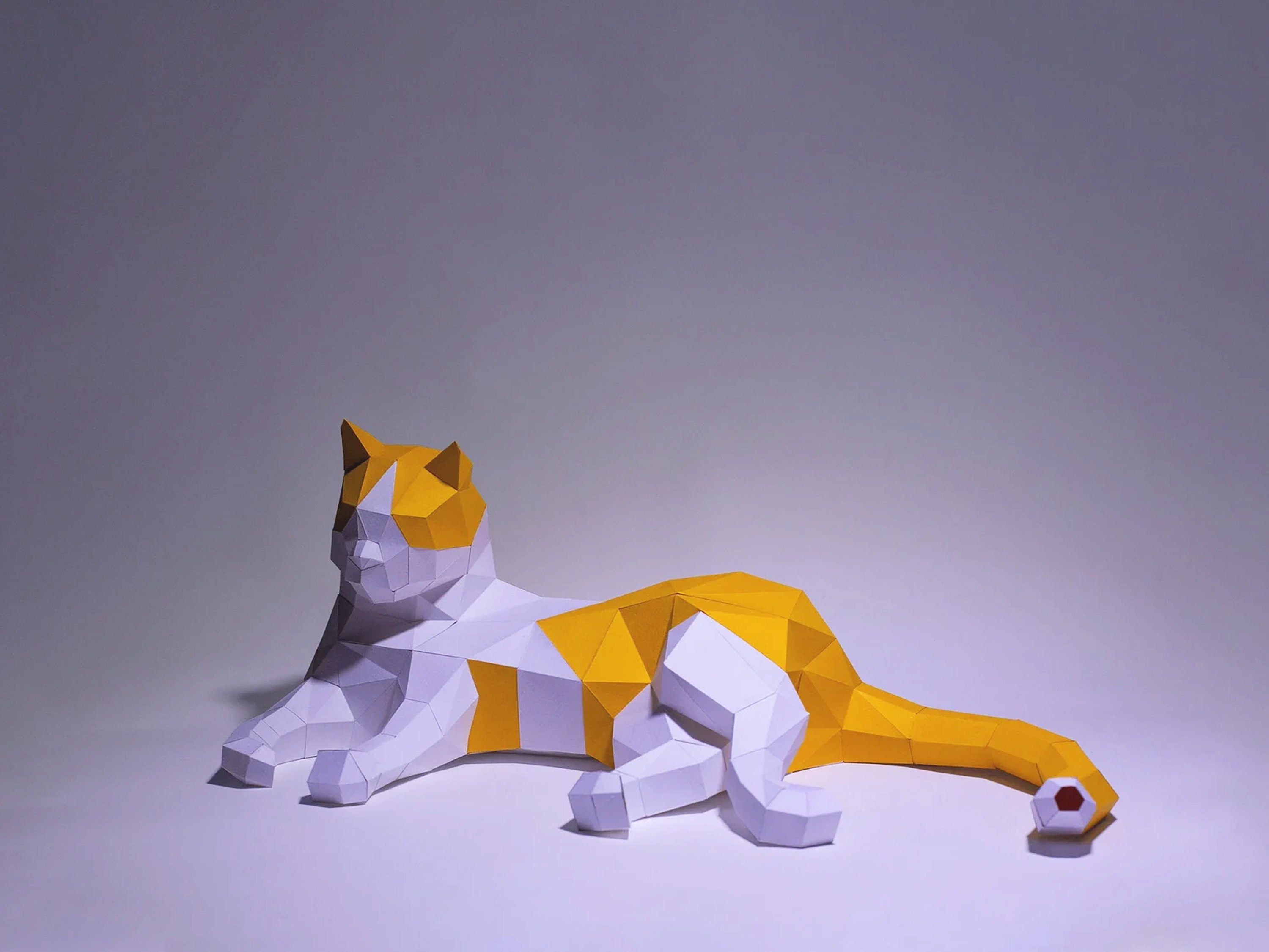 Cat Sleeping Paper Craft, Digital Template, Origami, PDF Download DIY ...