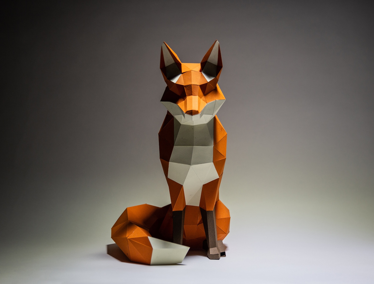 Fox Paper Craft, Digital Template, Origami, PDF Download DIY, Low Poly ...