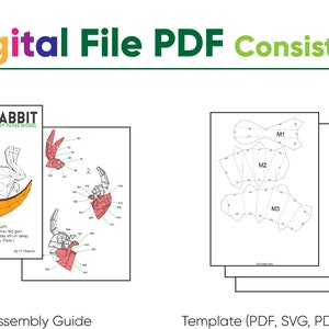 Moon Rabbit Paper Craft, Digital Template, Origami, PDF Download DIY ...