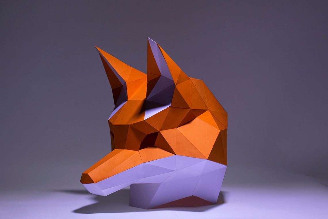 Fox Mask Template Paper Mask Papercraft Mask Masks 3d - Etsy