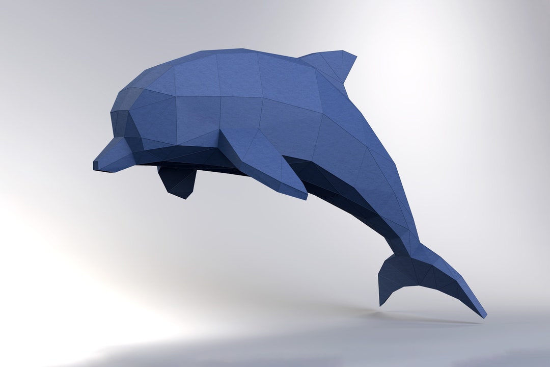 Dolphin Decor Paper Craft Dolphin Big Model DIY Papercraft - Etsy
