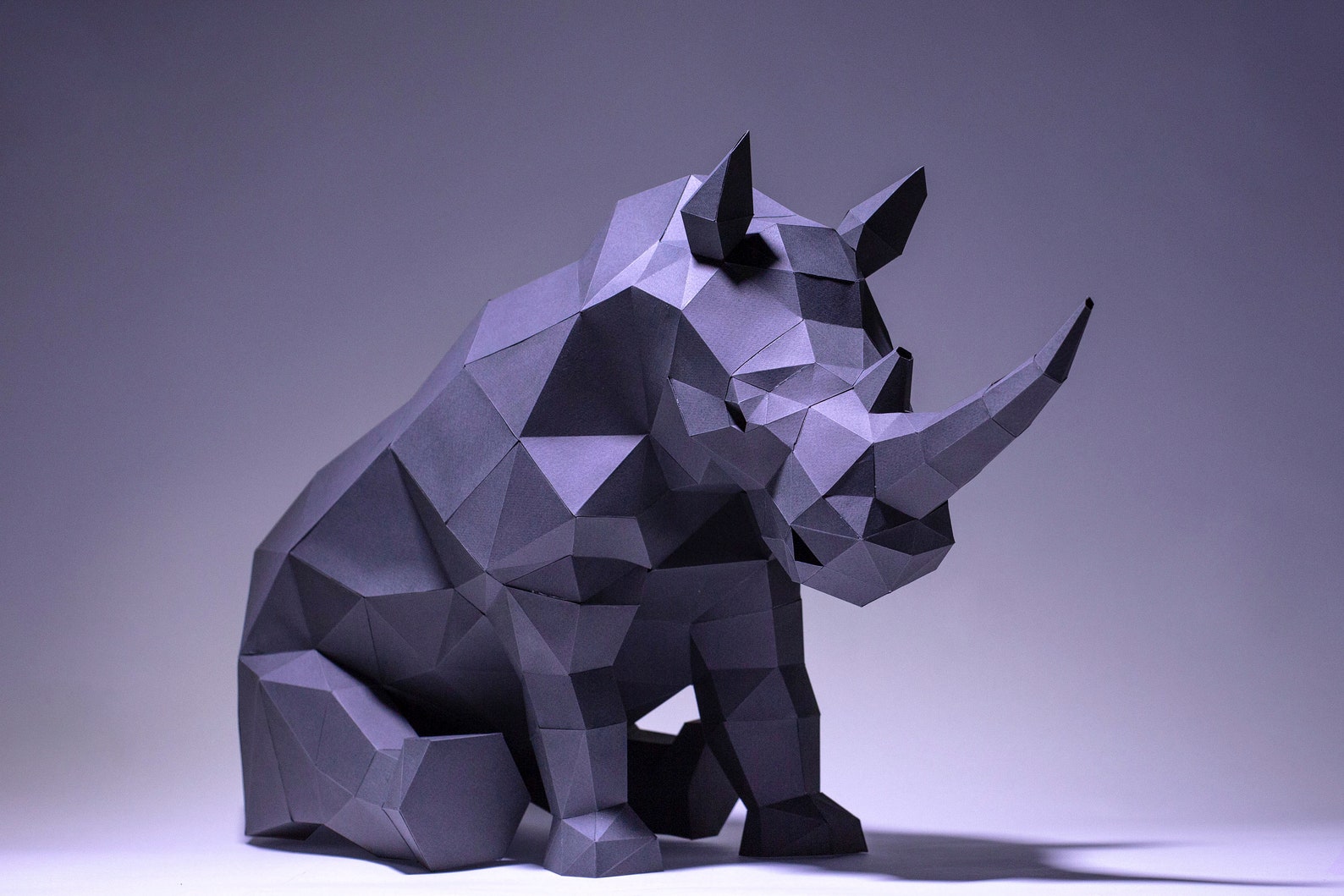 Rhino Sit Rhinoceros Paper Craft Digital Template Origami - Etsy