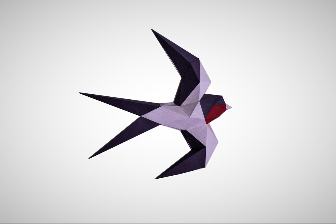 Swallows Wall Paper Craft Digital Template Origami PDF - Etsy