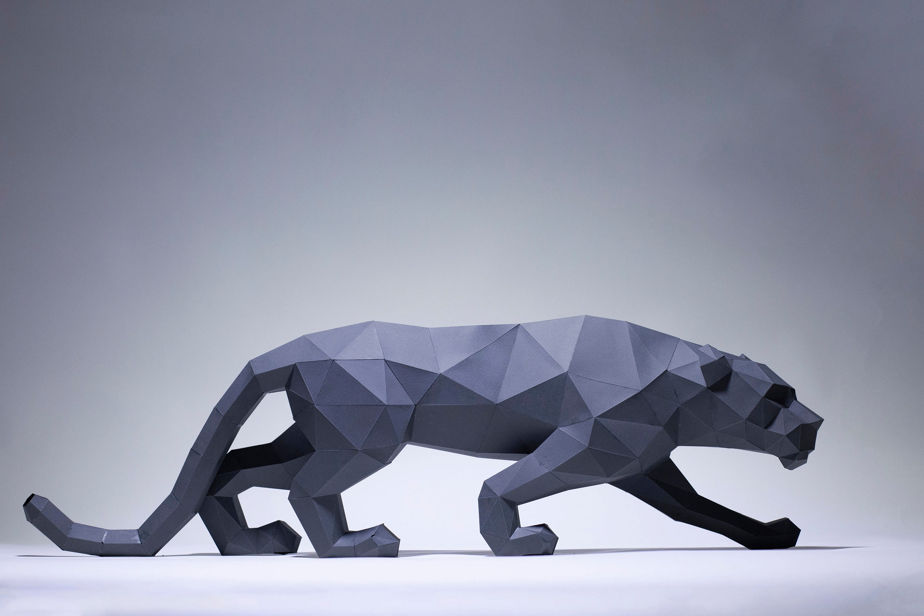 Black Panther Walk Model & Sit Model, Leopard, Papercraft Decor, Home ...