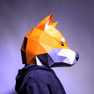 Shiba Inu Mask, Papercraft Mask Template, Origami, PDF Download DIY ...