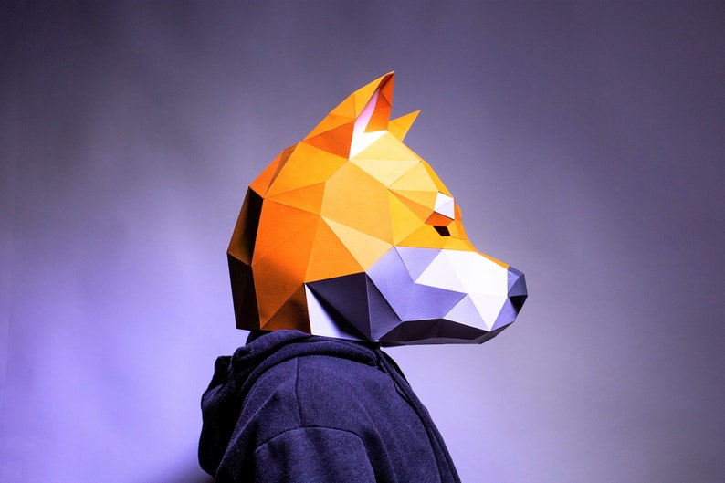 Shiba Inu Mask Papercraft Mask Template Origami PDF | Etsy