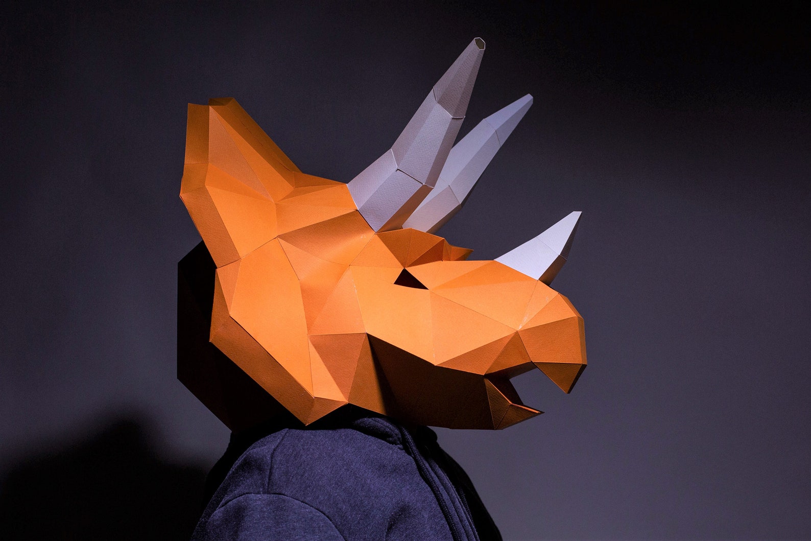 Triceratops 2 Mask Paper Craft, Digital Template, Origami, PDF Download ...