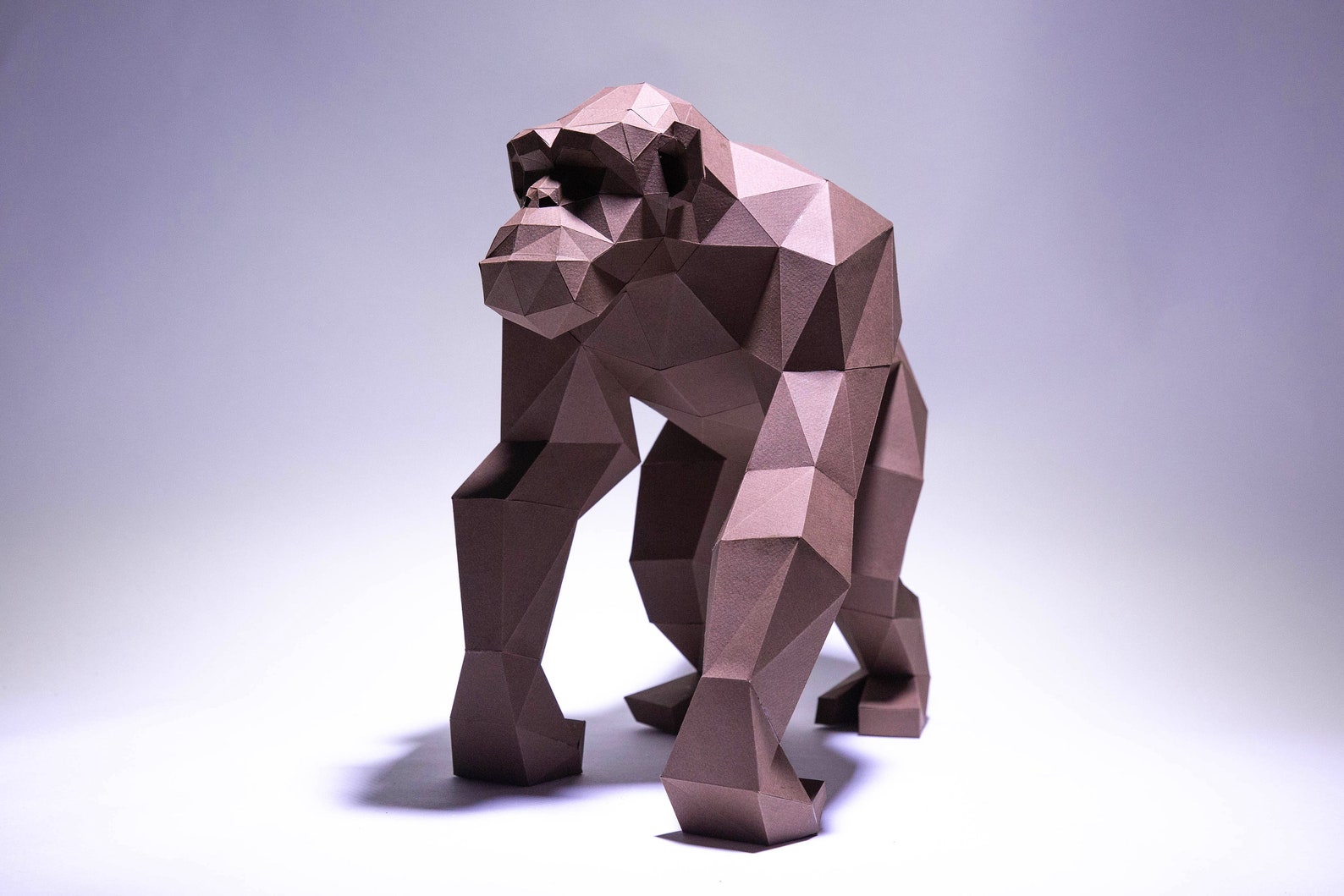 Chimpanzee Paper Craft, Digital Template, Origami, PDF Download DIY ...