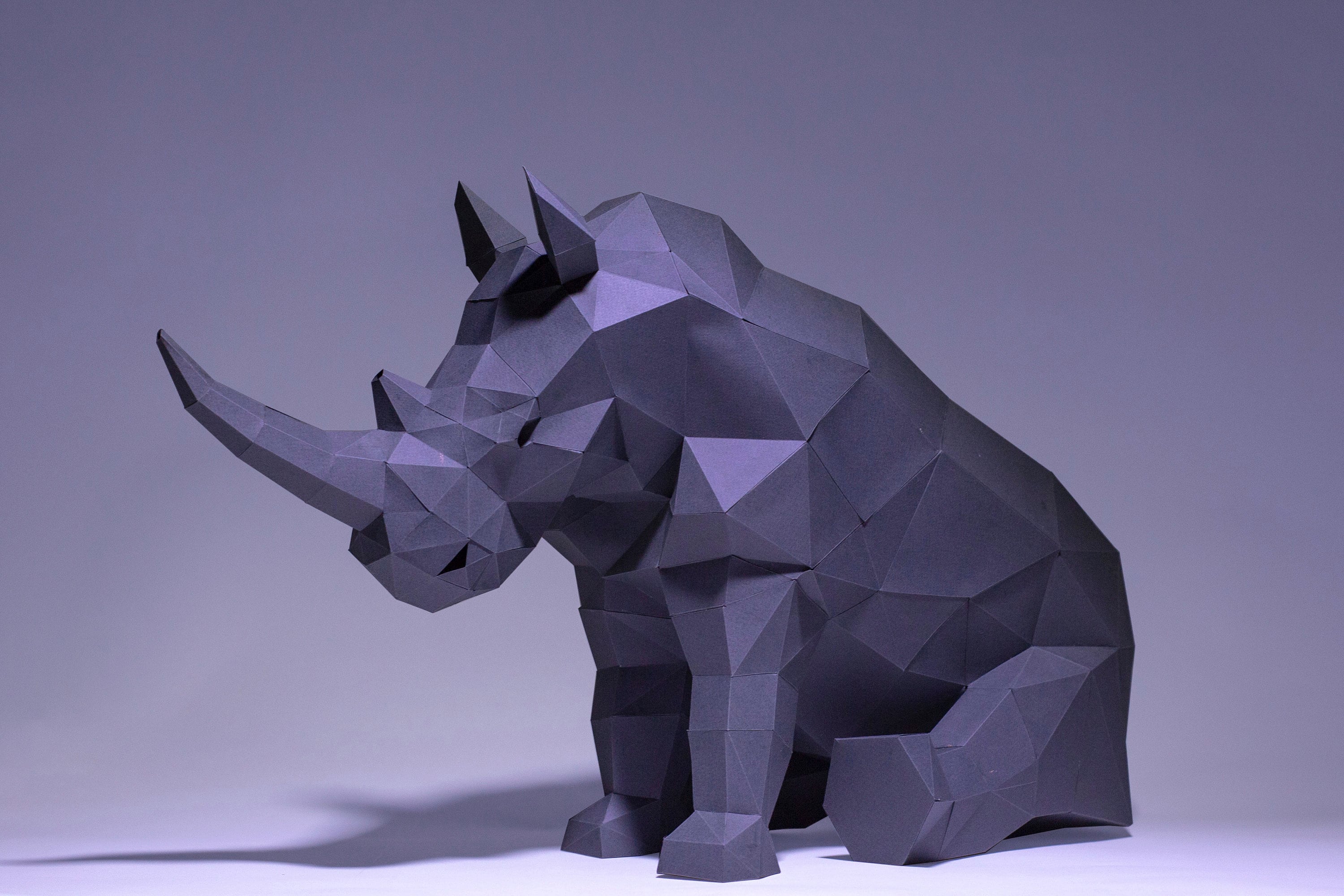 Rhino Sit Rhinoceros Paper Craft Digital Template Origami - Etsy