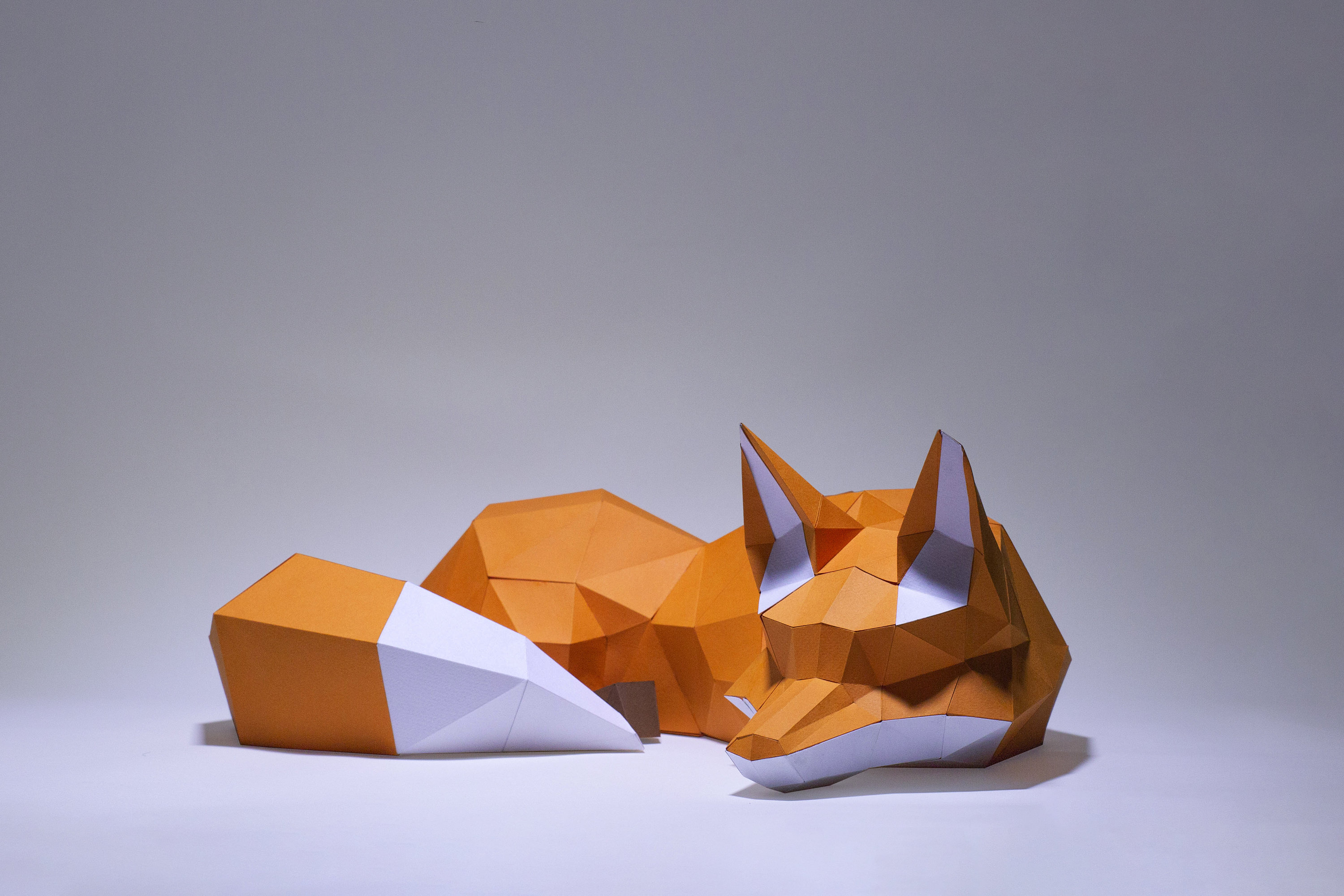 Fox Stretching and Fox Sleep Paper Craft Digital Template - Etsy