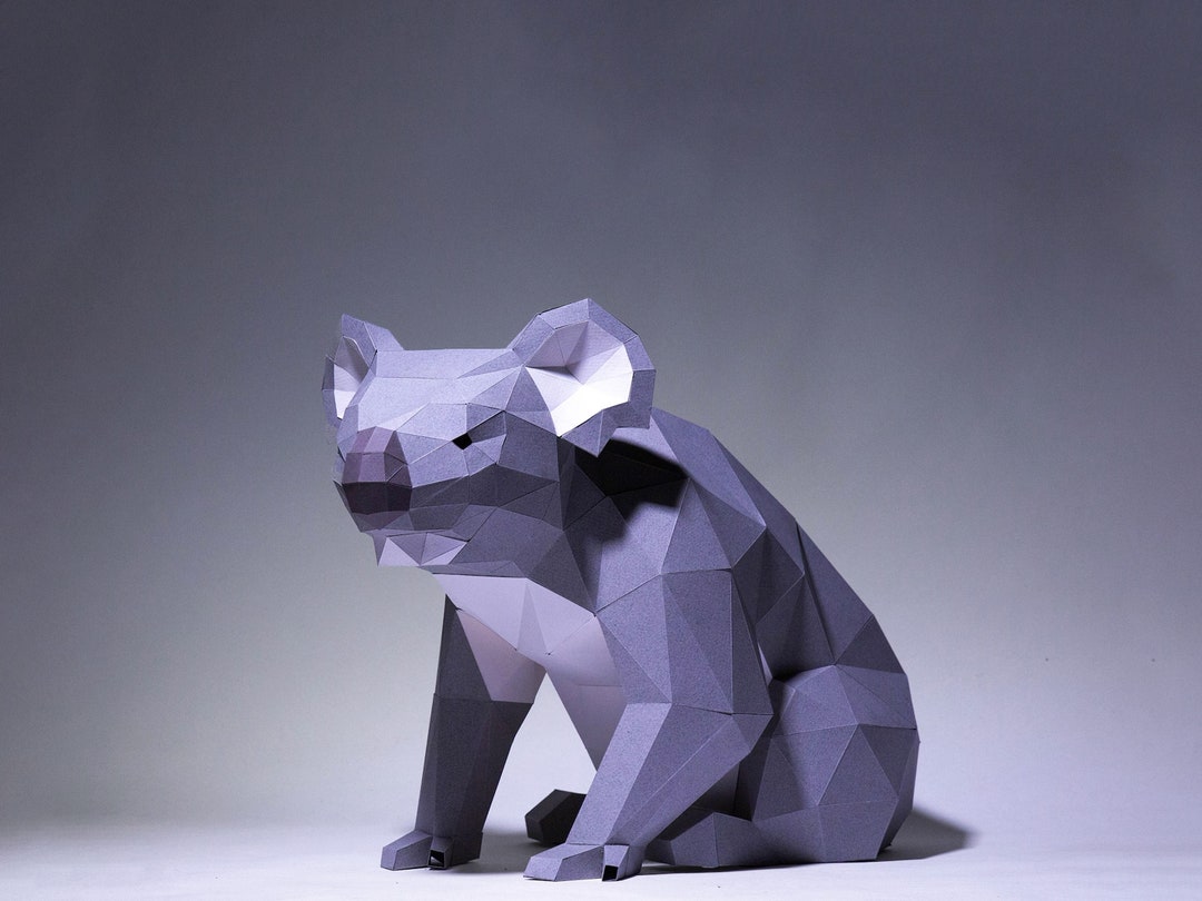Koala Paper Craft, Digital Template, Origami, PDF Download DIY, Low ...